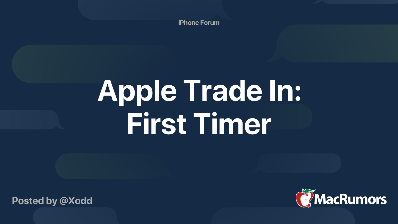 Apple Trade In: First Timer | MacRumors Forums