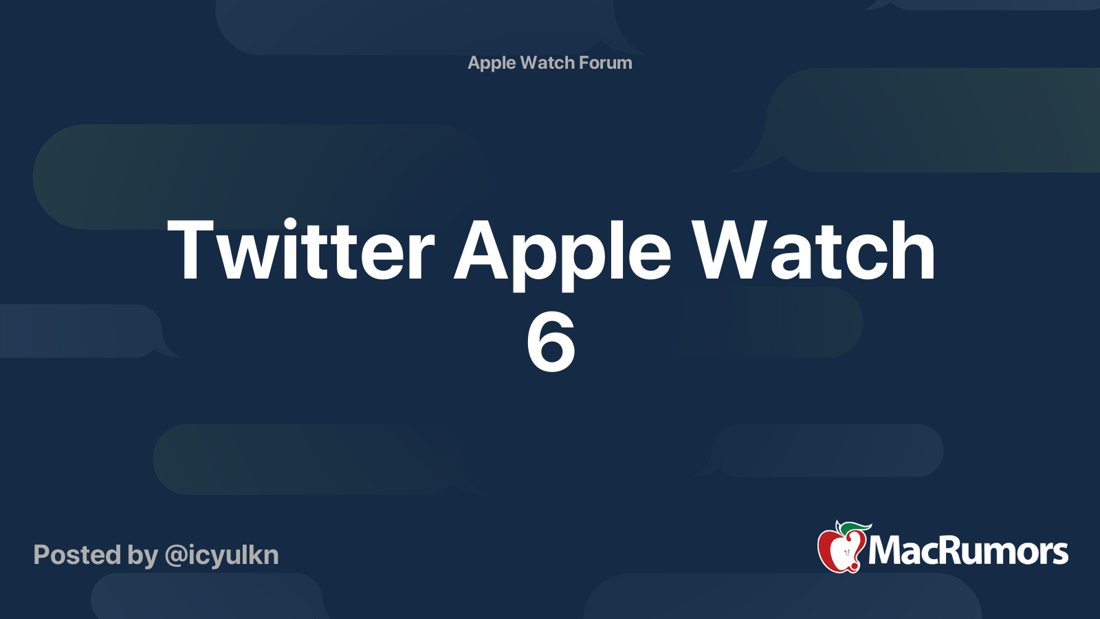 Twitter Apple Watch 6 | MacRumors Forums