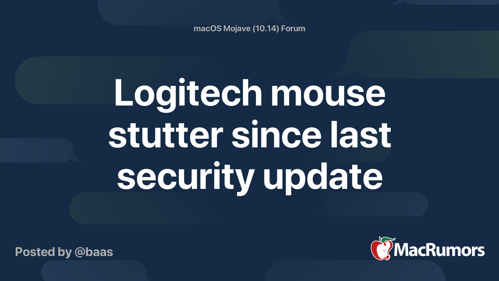 Logitech mouse stutter since last security update | MacRumors Forums