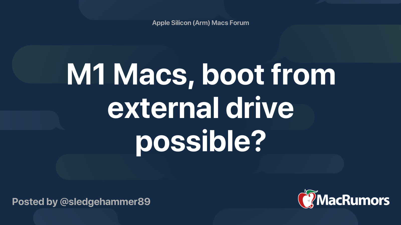 M1 Macs, boot from external drive possible? | MacRumors Forums
