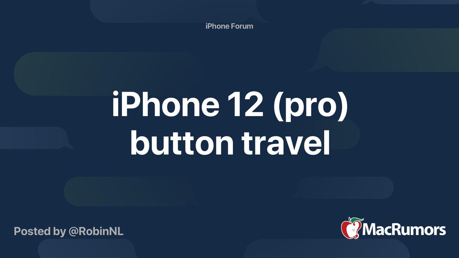 iPhone 12 (pro) button travel | MacRumors Forums