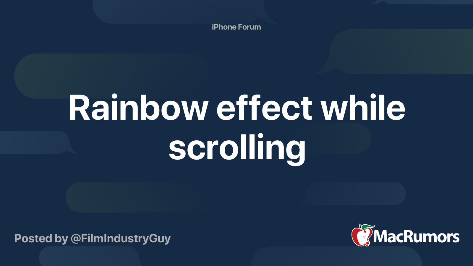 Rainbow effect while scrolling | MacRumors Forums