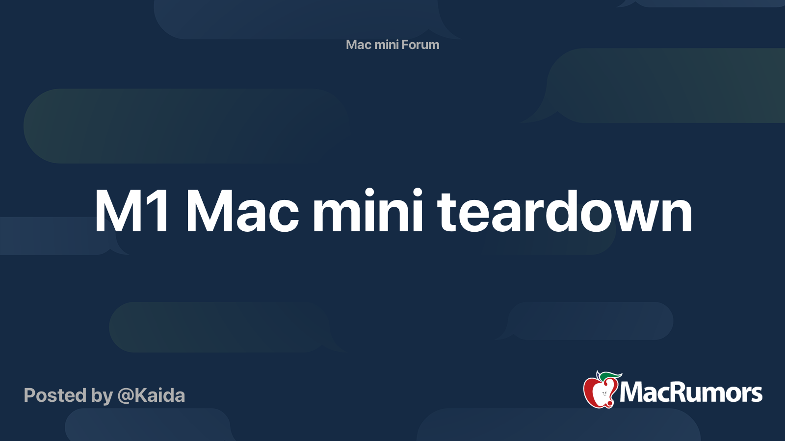 M1 Mac mini teardown | MacRumors Forums