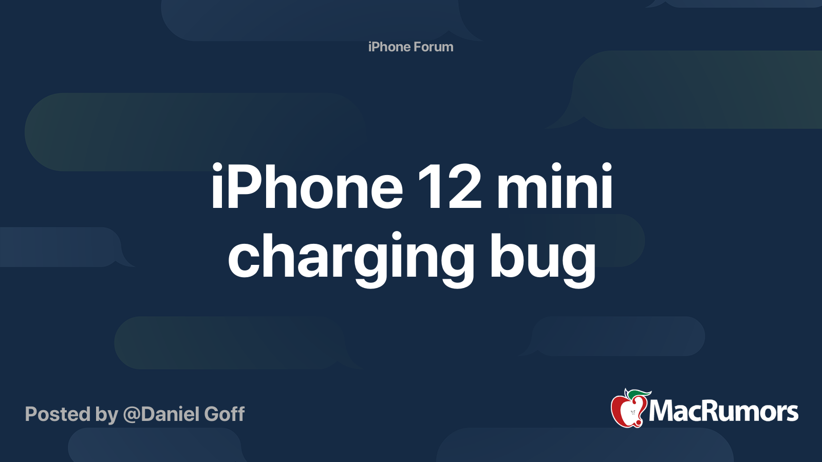 iPhone 12 mini charging bug | MacRumors Forums