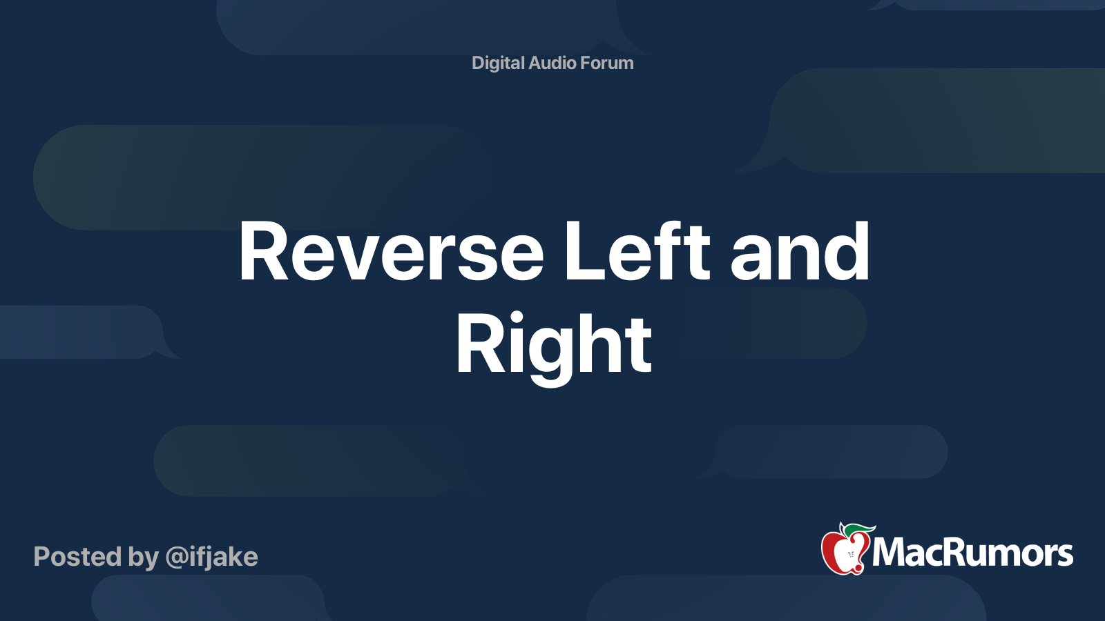Reverse Left and Right | MacRumors Forums