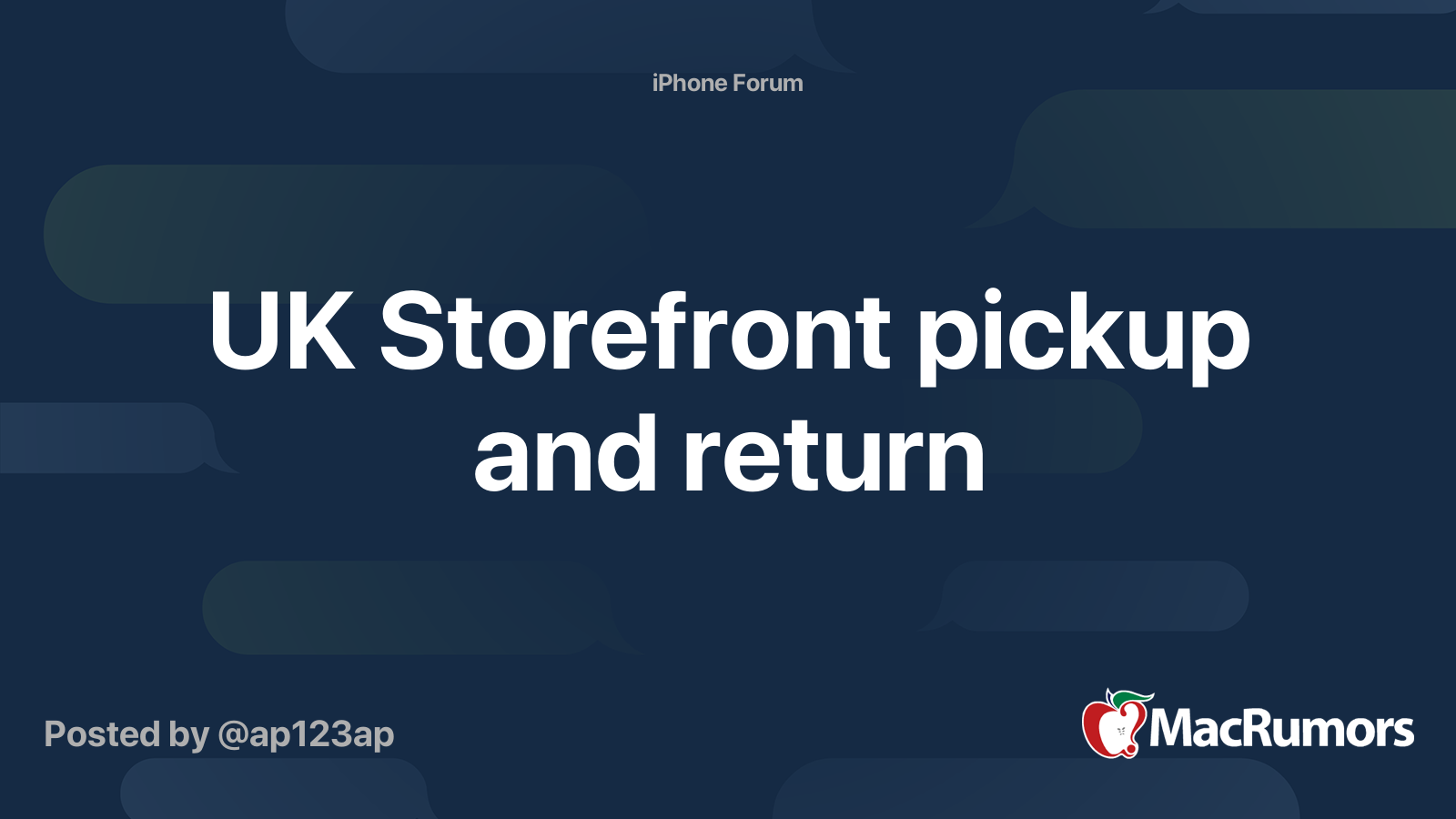 UK Storefront pickup and return | MacRumors Forums