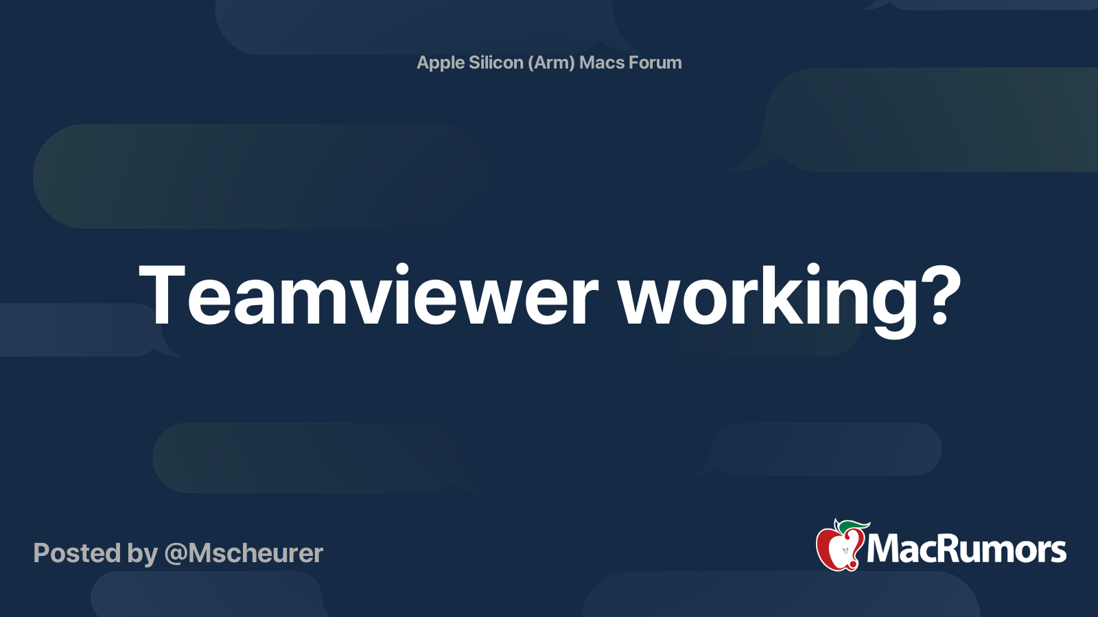 Teamviewer working? | MacRumors Forums