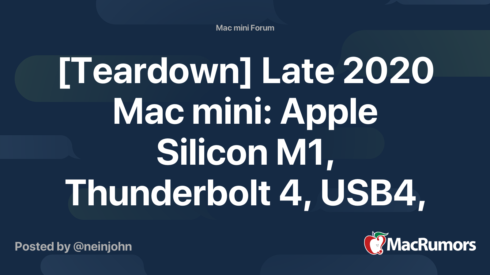 [Teardown] Late 2020 Mac mini: Apple Silicon M1, Thunderbolt 4, USB4 ...