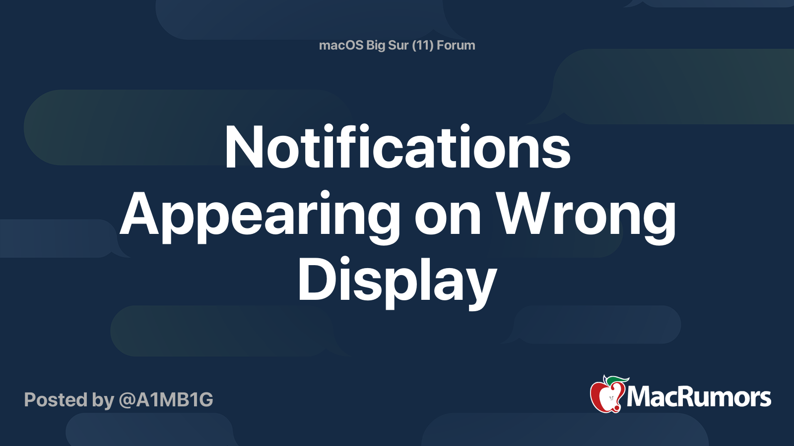 Notifications Appearing on Wrong Display | MacRumors Forums