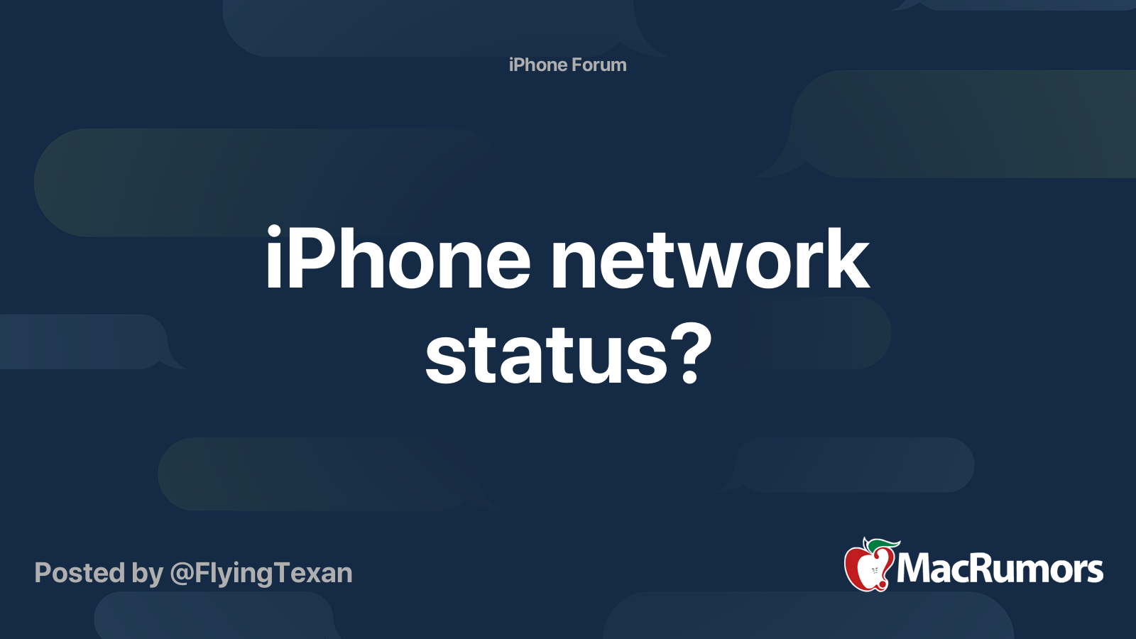 iPhone network status? | MacRumors Forums