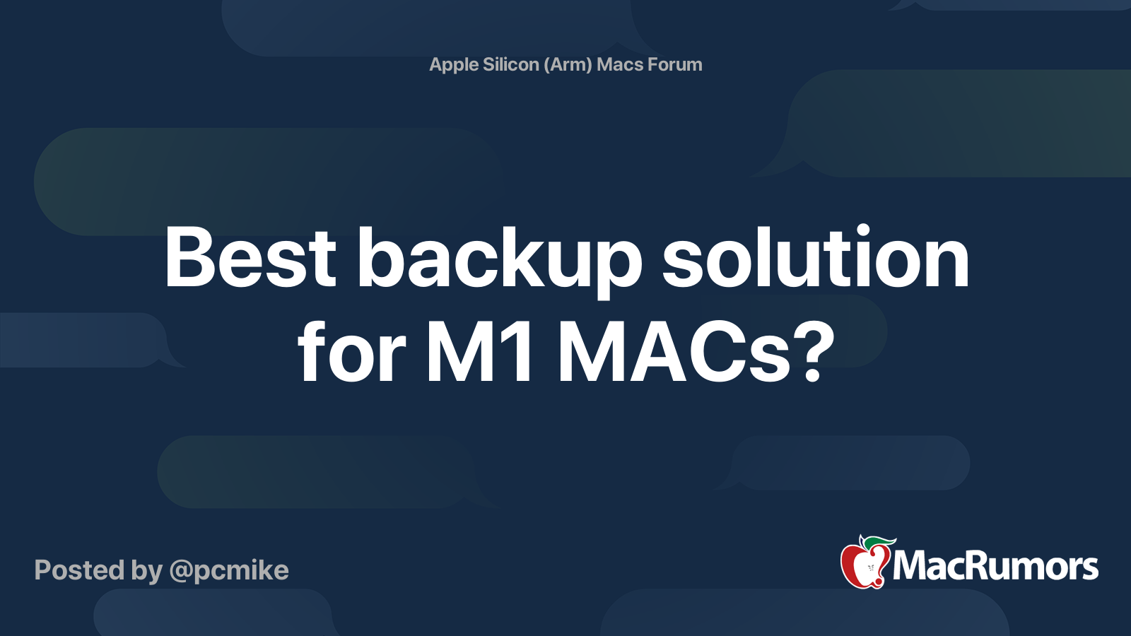 Best backup solution for M1 MACs? | MacRumors Forums