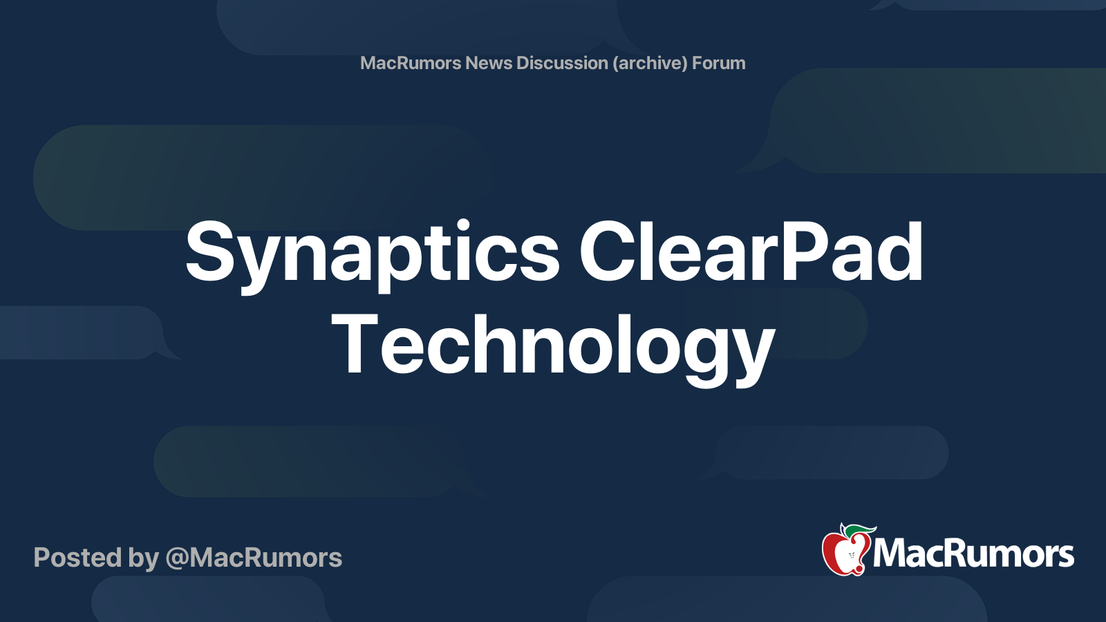 Synaptics ClearPad Technology | MacRumors Forums