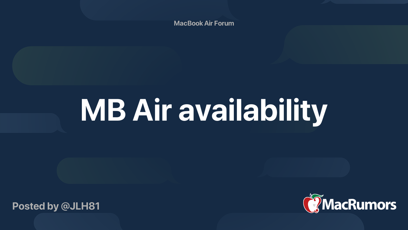 MB Air availability | MacRumors Forums