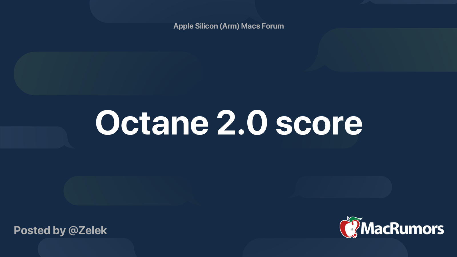 Octane 2.0 score | MacRumors Forums