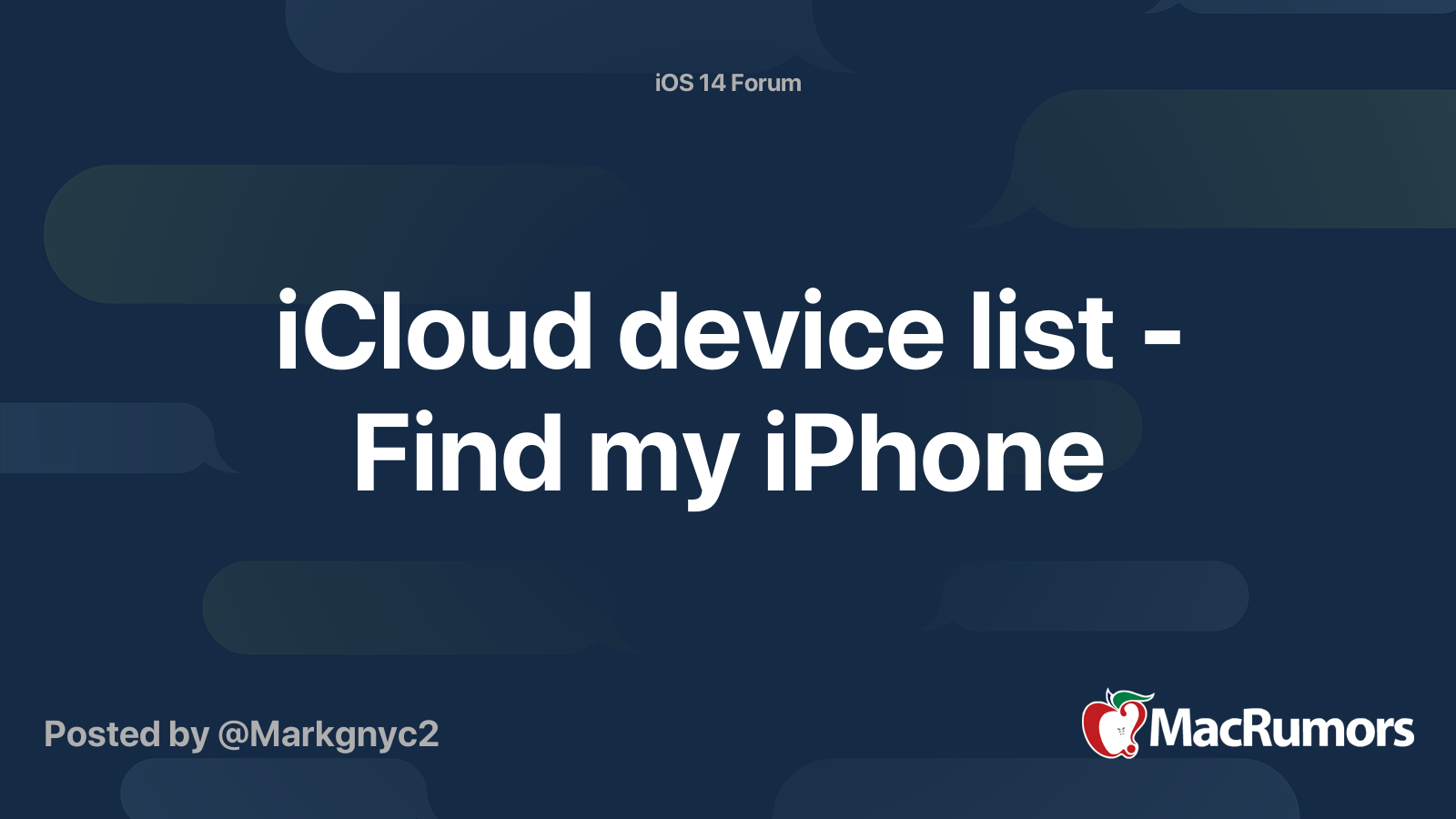 iCloud device list - Find my iPhone | MacRumors Forums