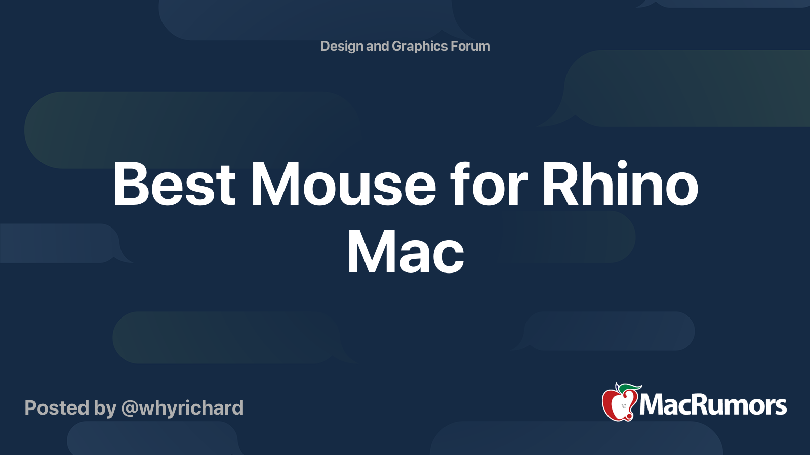 Best Mouse for Rhino Mac | MacRumors Forums