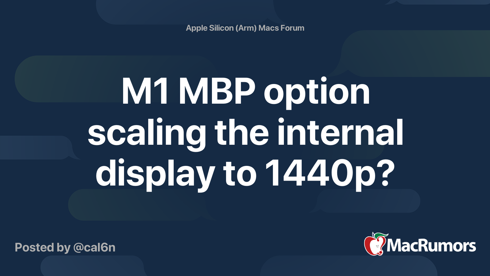 M1 MBP option scaling the internal display to 1440p? | MacRumors Forums