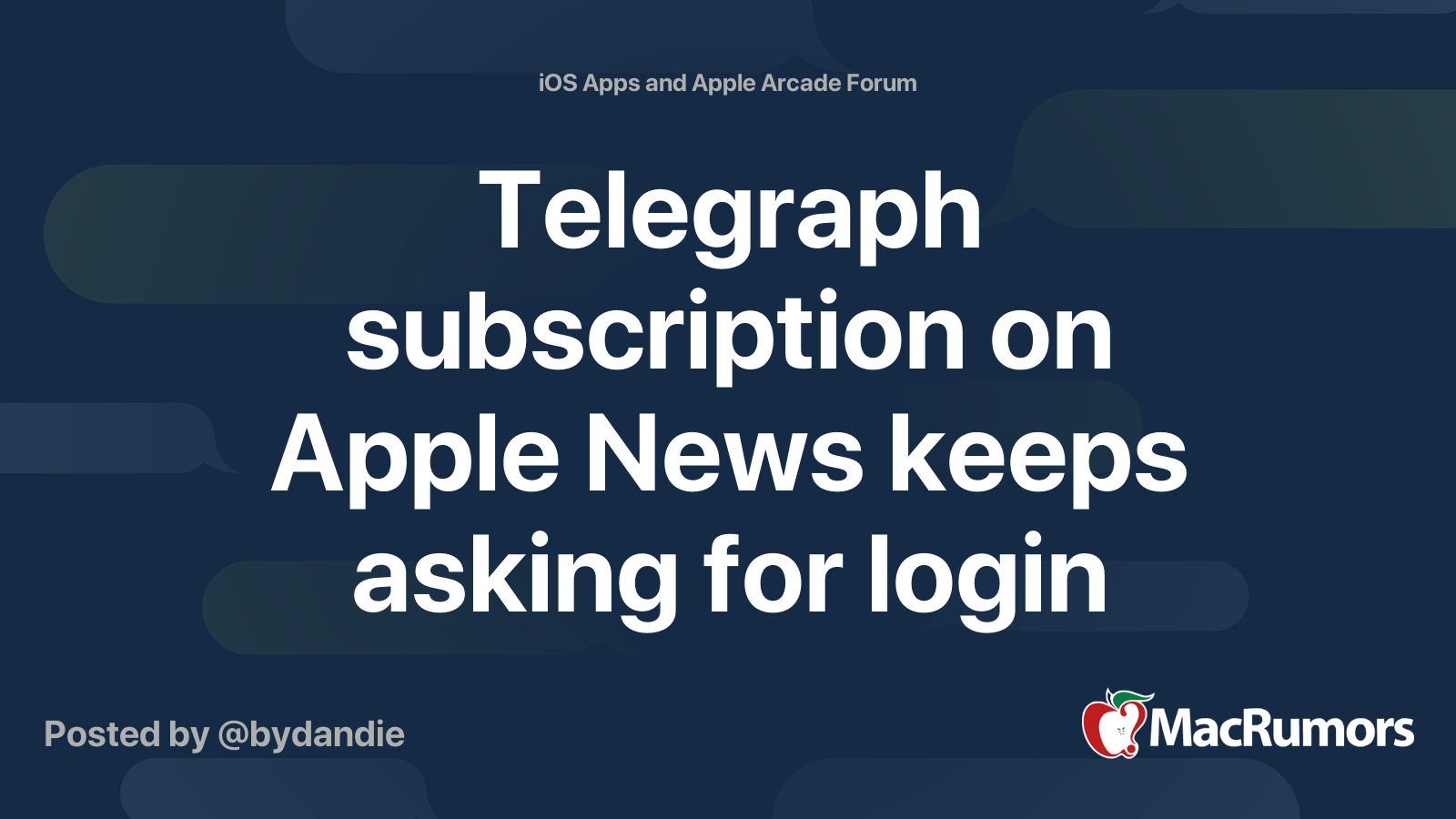 Telegraph subscription on Apple News keeps asking for login | MacRumors ...