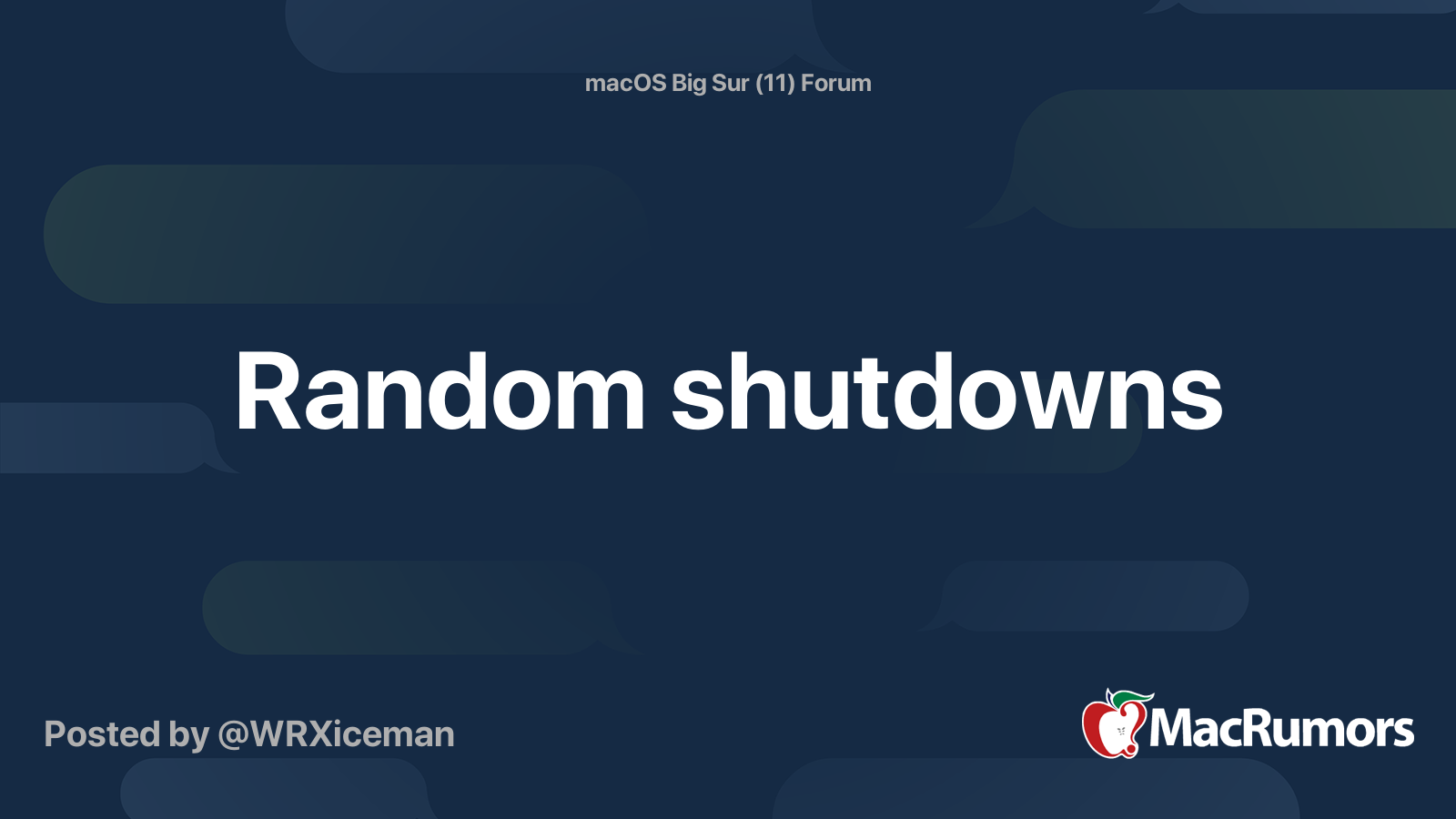 Random shutdowns | MacRumors Forums