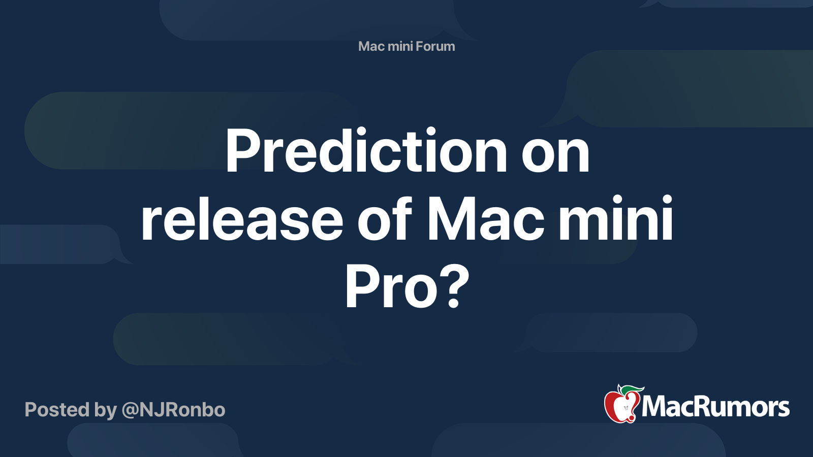 Prediction on release of Mac mini Pro? | MacRumors Forums