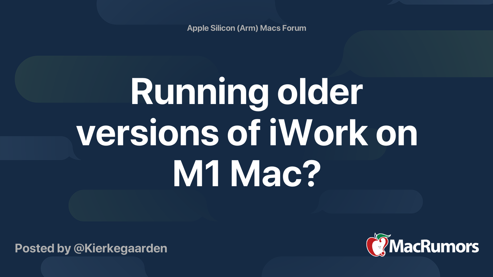 Running older versions of iWork on M1 Mac? | MacRumors Forums