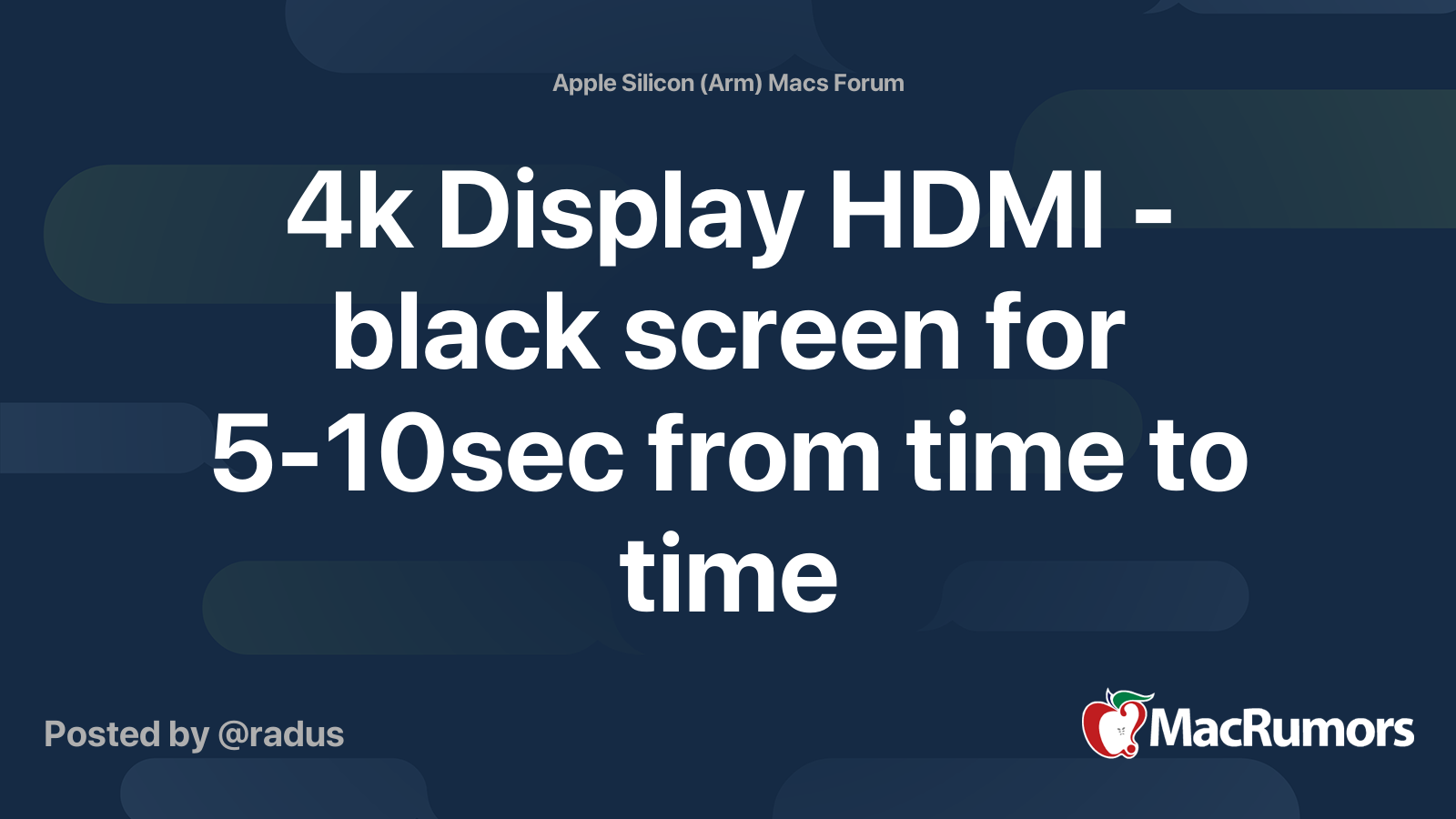 4k Display HDMI - black screen for 5-10sec from time to time ...