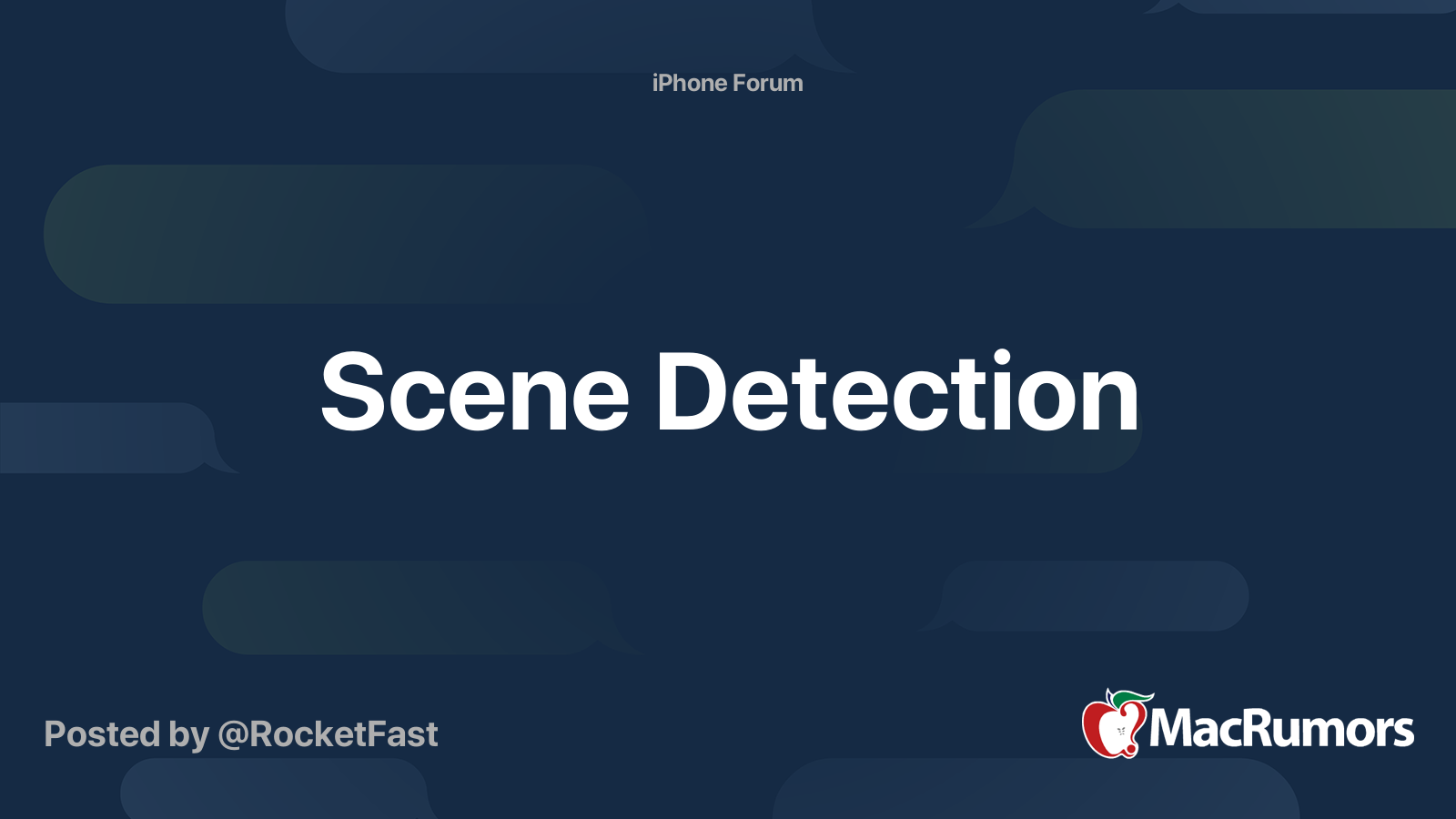 Scene Detection Macrumors Forums