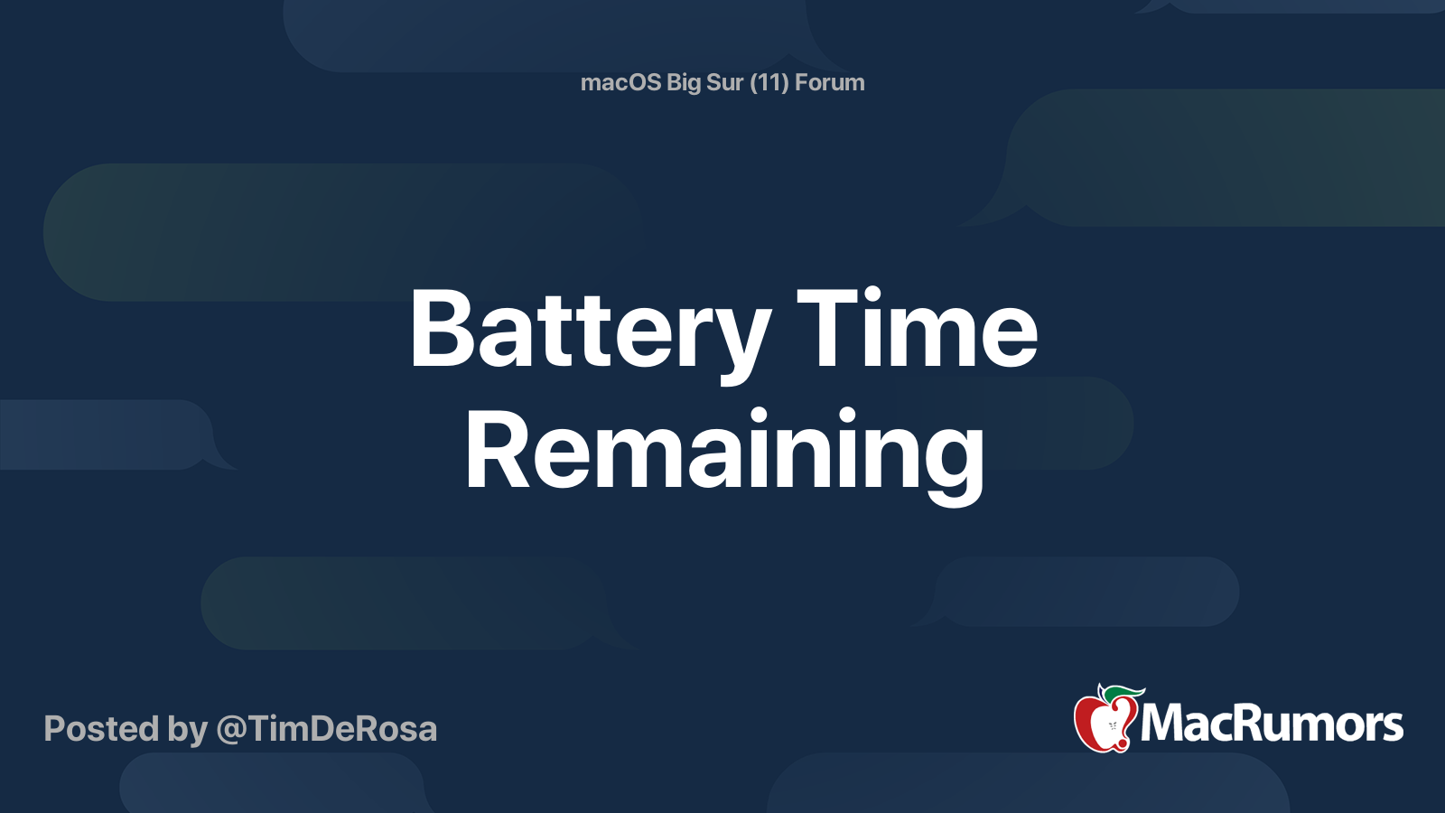 Battery Time Remaining | MacRumors Forums