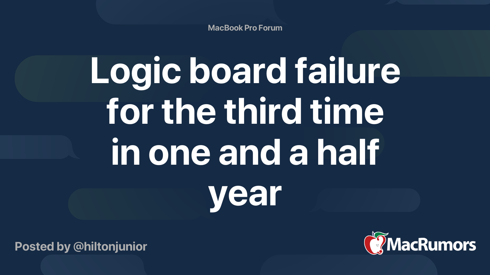 Logic board failure for the third time in one and a half year ...
