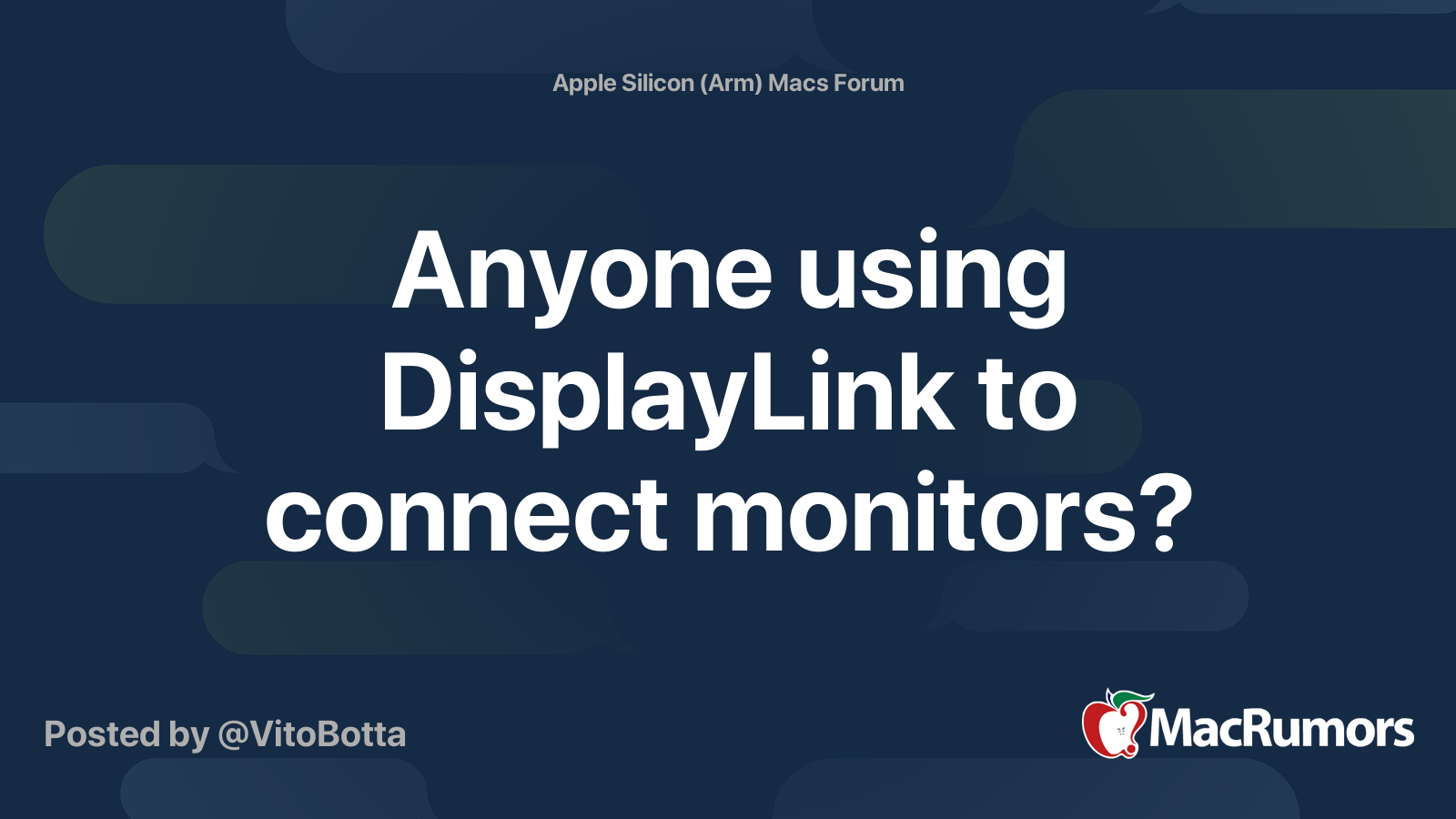 Anyone using DisplayLink to connect monitors? | MacRumors Forums