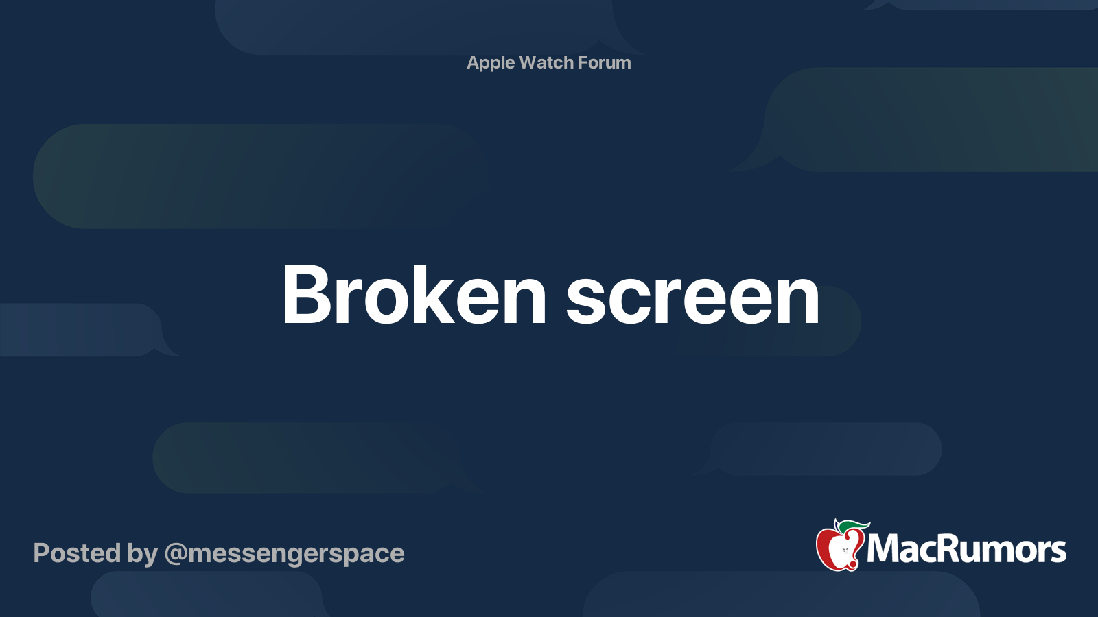 Broken screen | MacRumors Forums