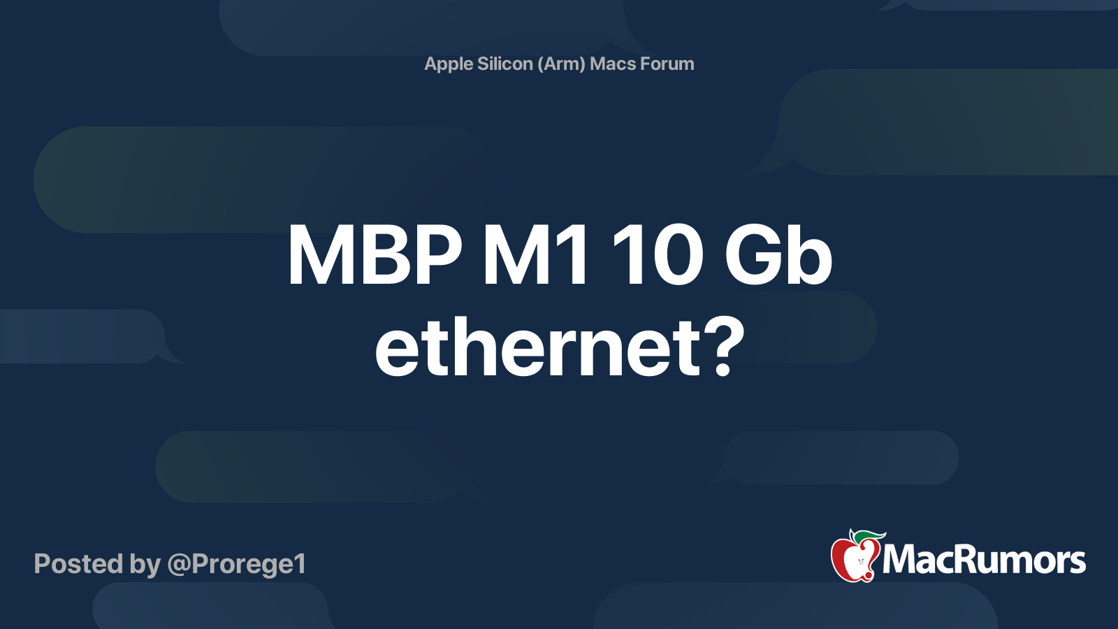 MBP M1 10 Gb ethernet? | MacRumors Forums