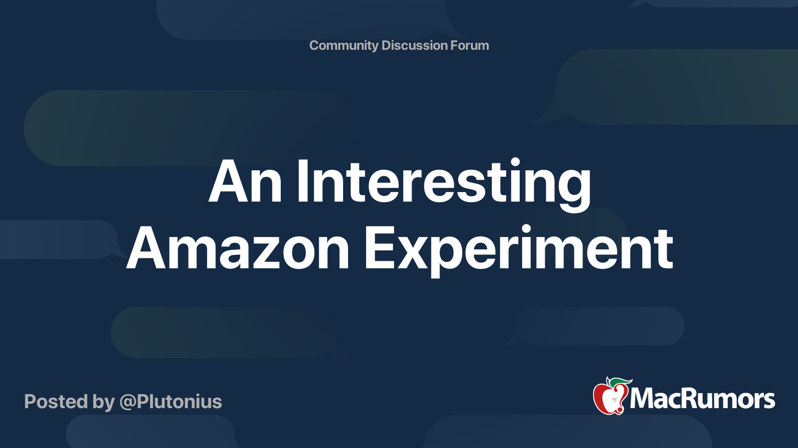 An Interesting Amazon Experiment | MacRumors Forums