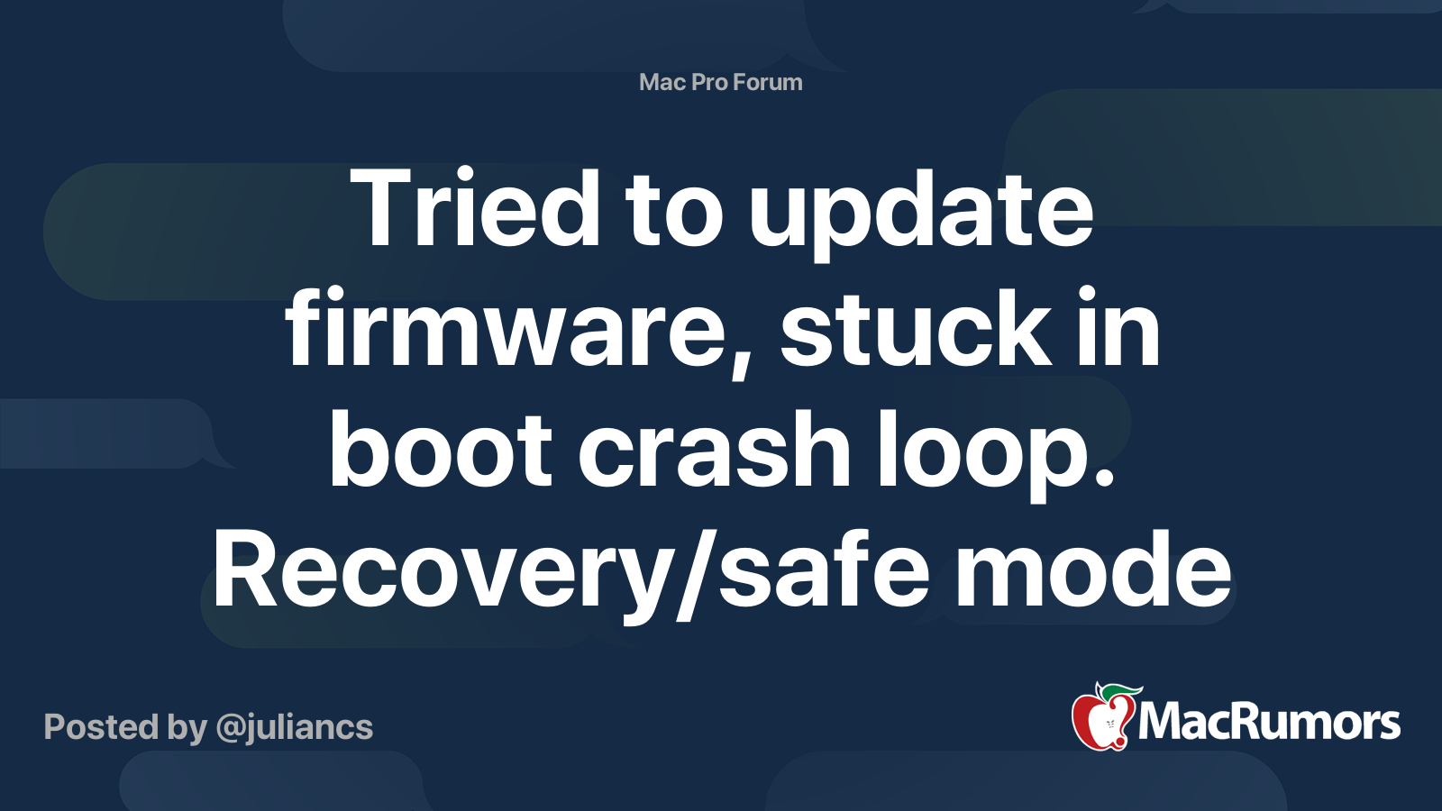 Tried to update firmware, stuck in boot crash loop. Recovery/safe mode also not working ...