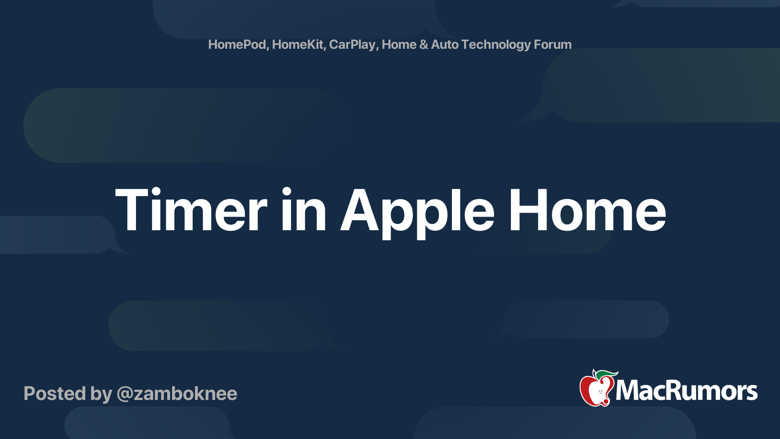 Timer in Apple Home | MacRumors Forums