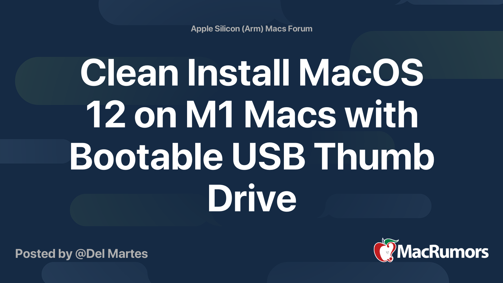 Clean Install MacOS 12 on M1 Macs with Bootable USB Thumb Drive | MacRumors Forums