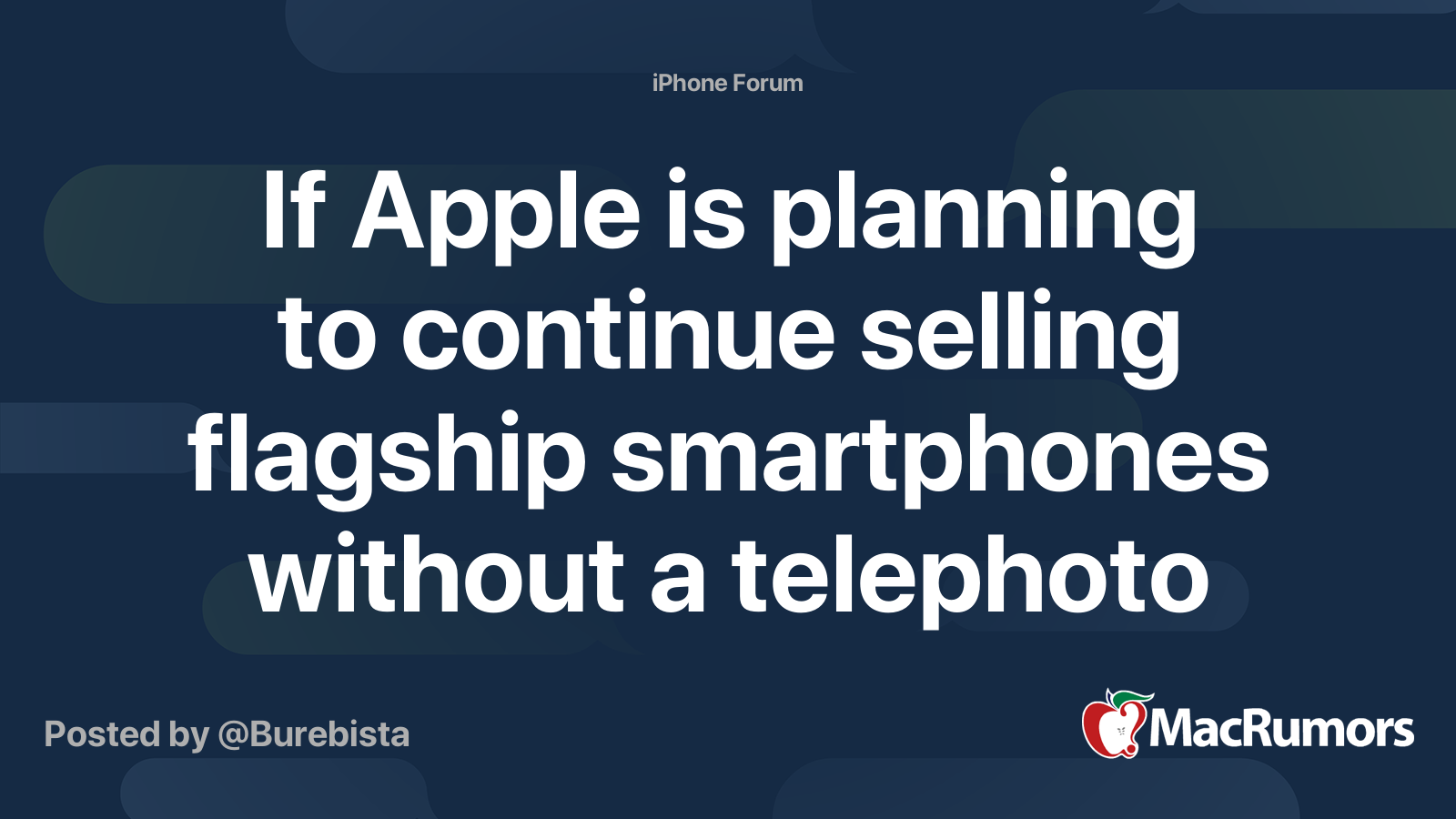 If Apple is planning to continue selling flagship smartphones without a telephoto camera, it ...