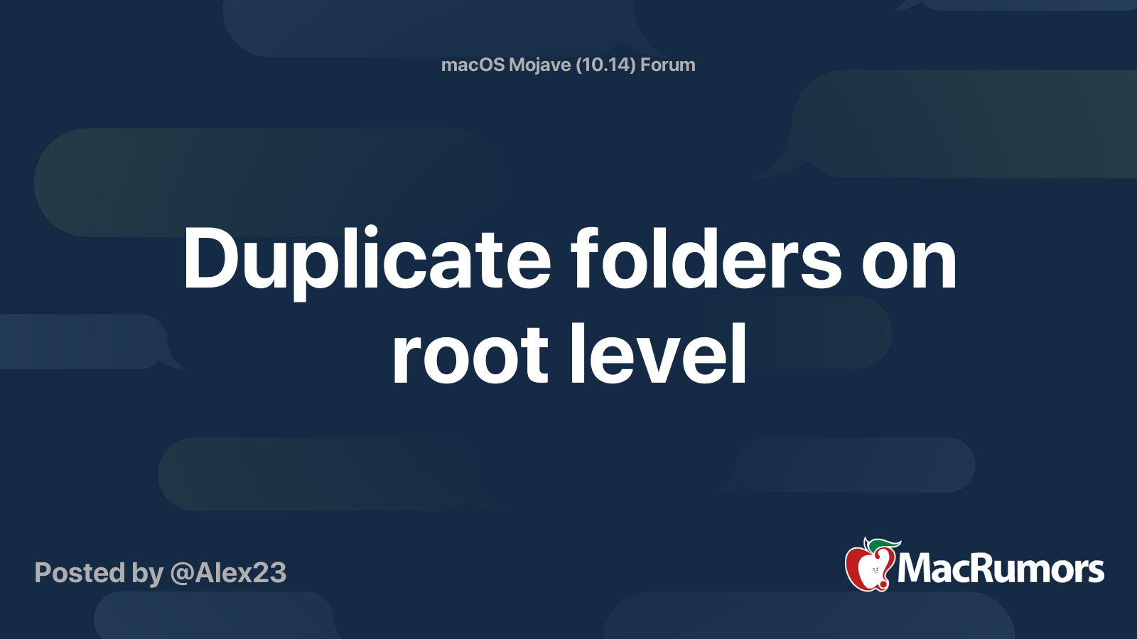 Duplicate folders on root level | MacRumors Forums