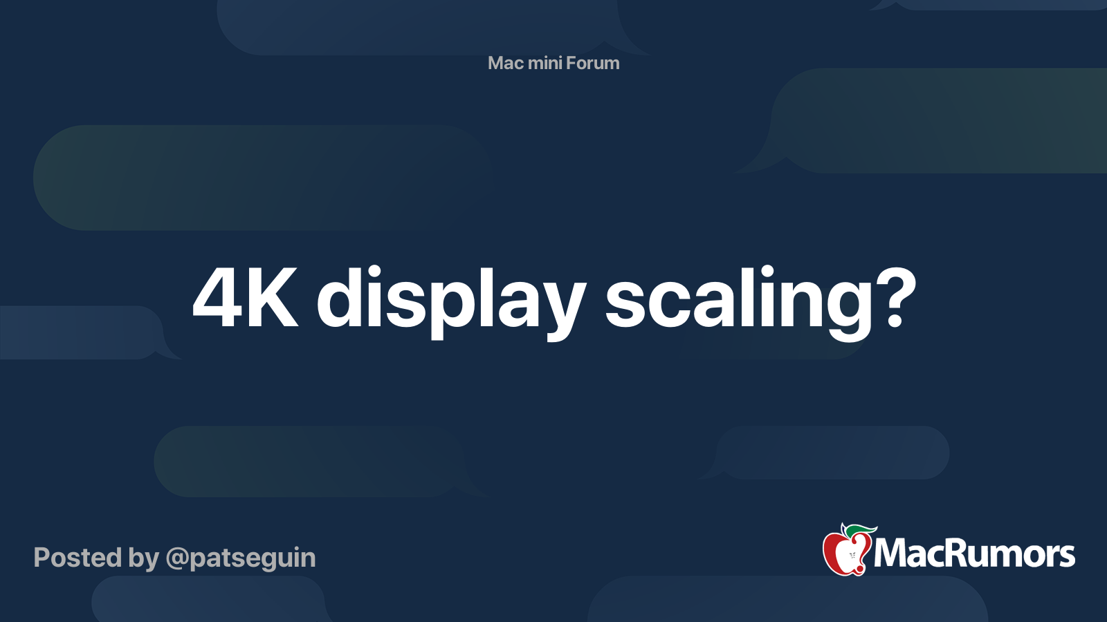 4K display scaling? | MacRumors Forums