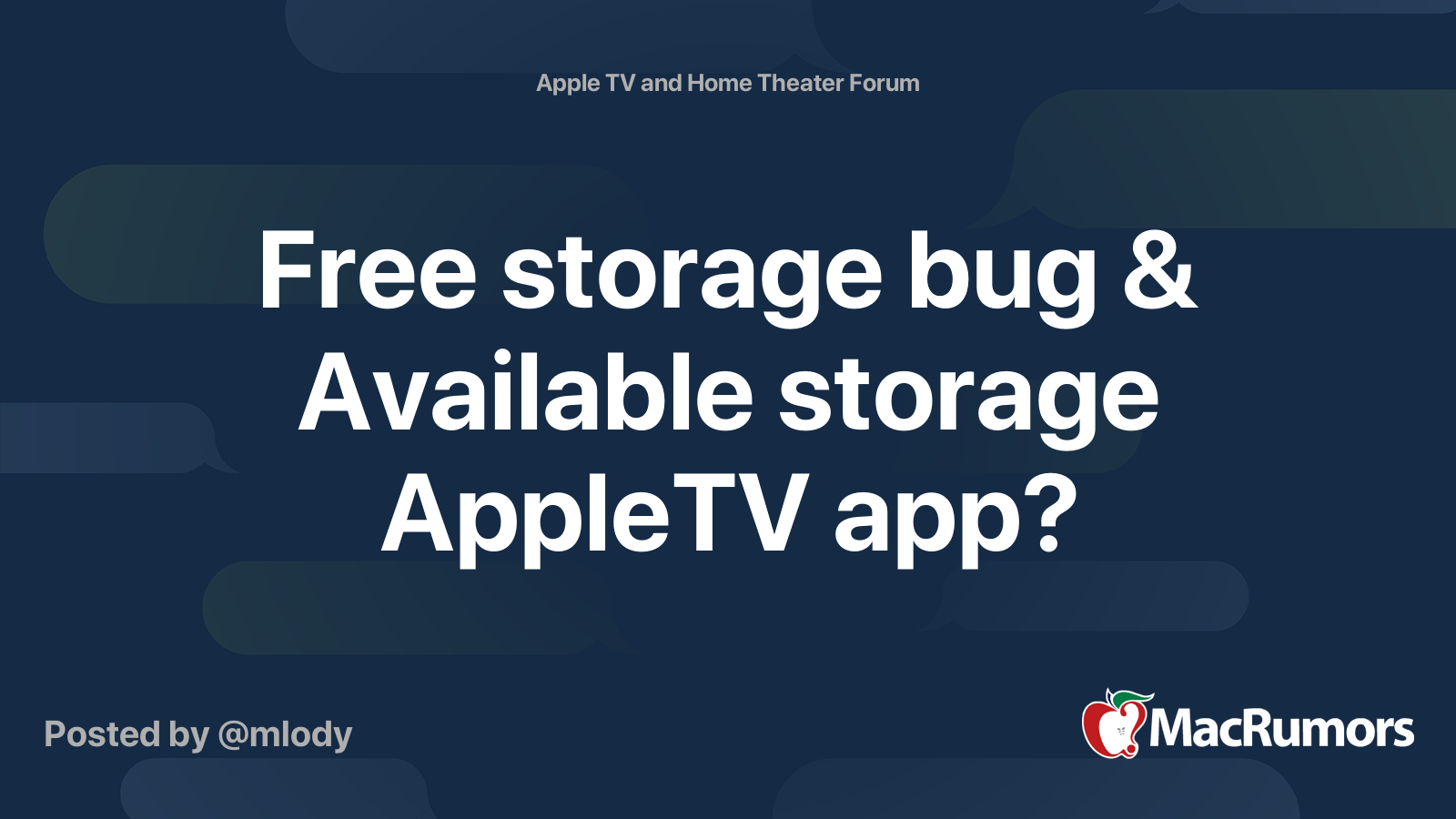 Free storage bug & Available storage AppleTV app? | MacRumors Forums