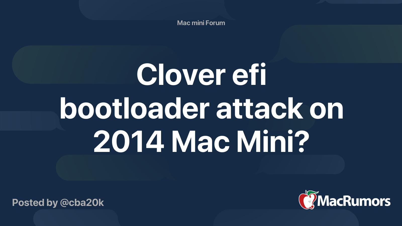 Clover efi bootloader attack on 2014 Mac Mini? | MacRumors Forums