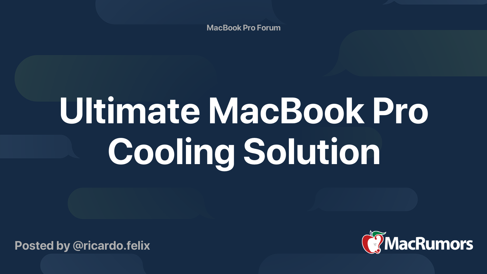 Ultimate MacBook Pro Cooling Solution | MacRumors Forums