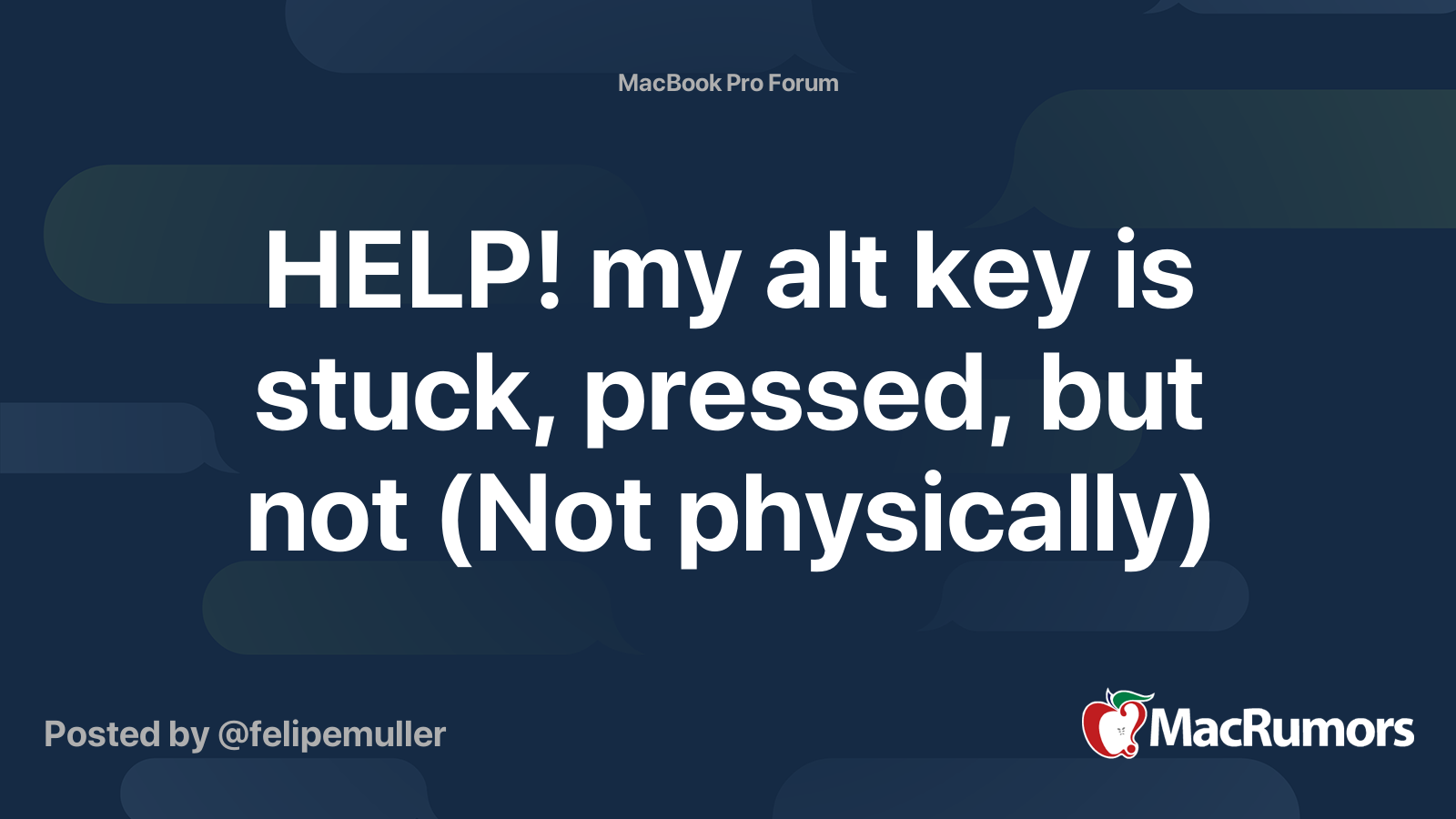 HELP! my alt key is stuck, pressed, but not (Not physically ...