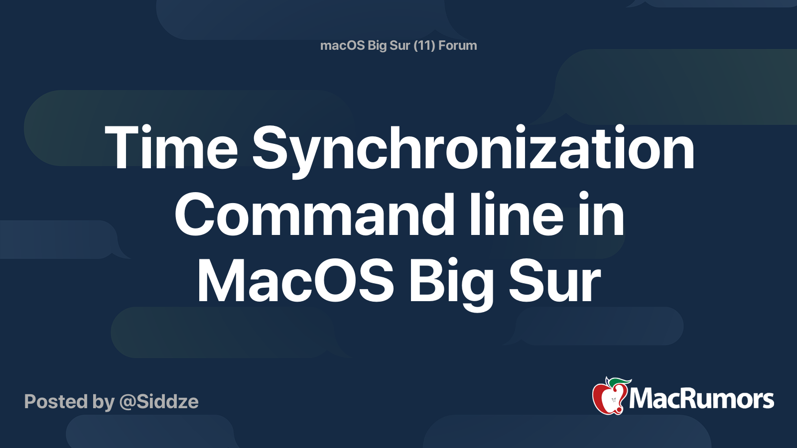 Time Synchronization Command Line In Macos Big Sur Macrumors Forums 