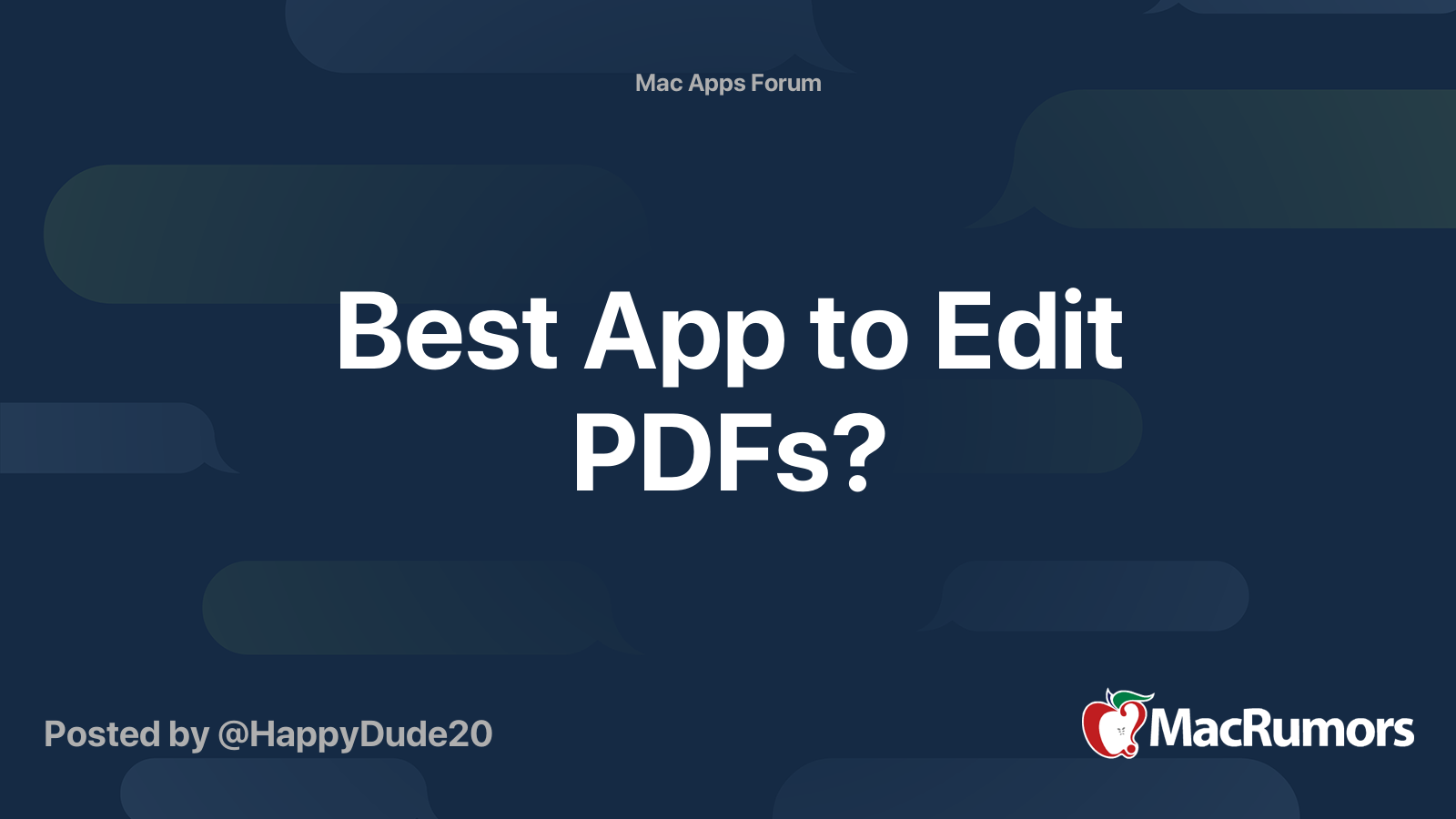 Best App to Edit PDFs? | MacRumors Forums
