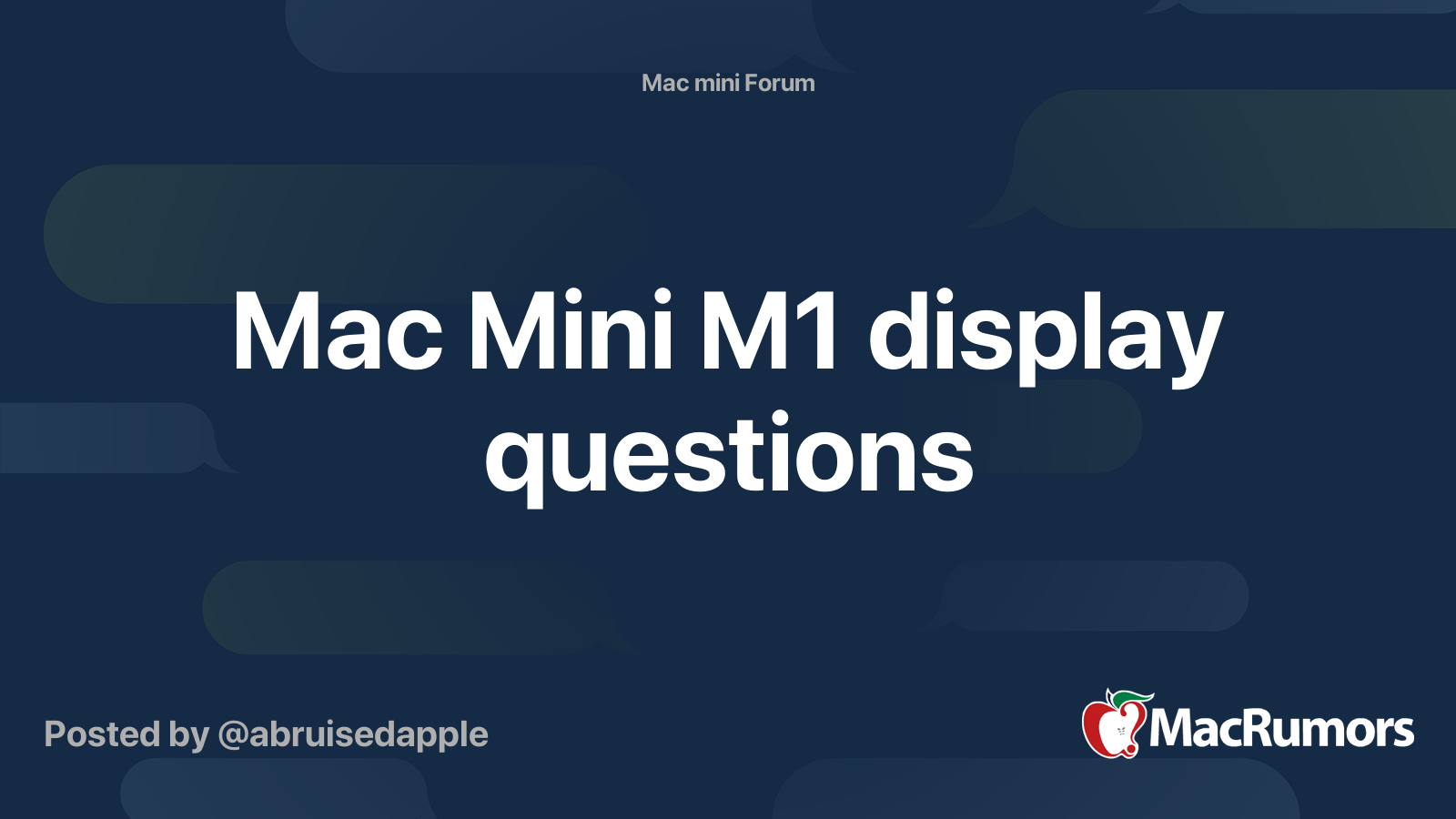Mac Mini M1 display questions | MacRumors Forums