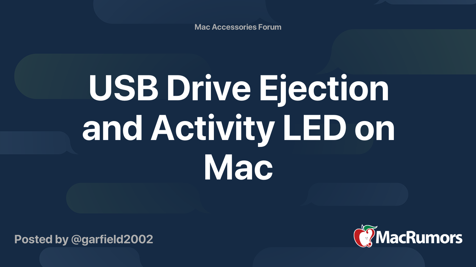 USB Drive Ejection and Activity LED on Mac | MacRumors Forums