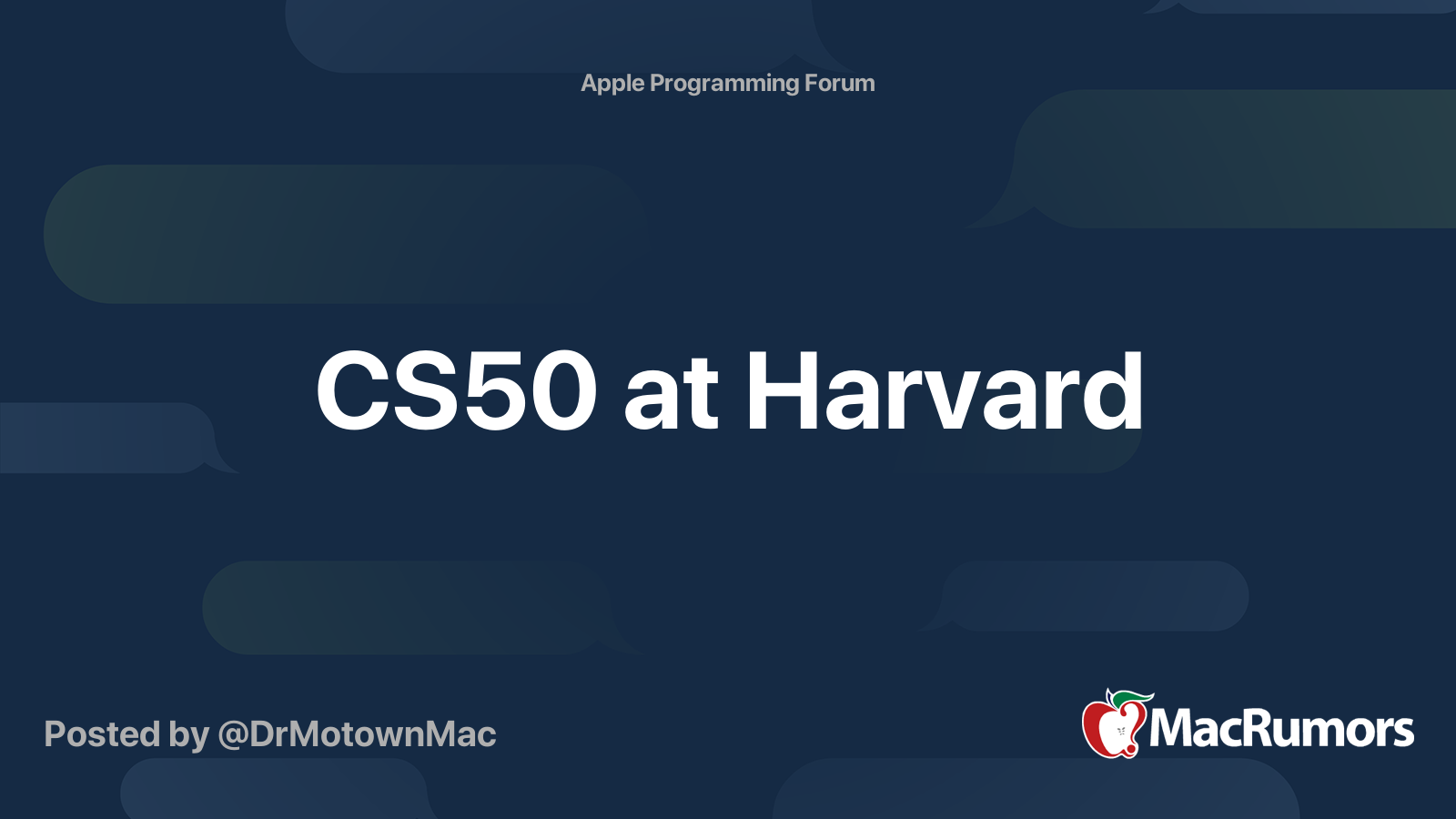CS50 at Harvard | MacRumors Forums