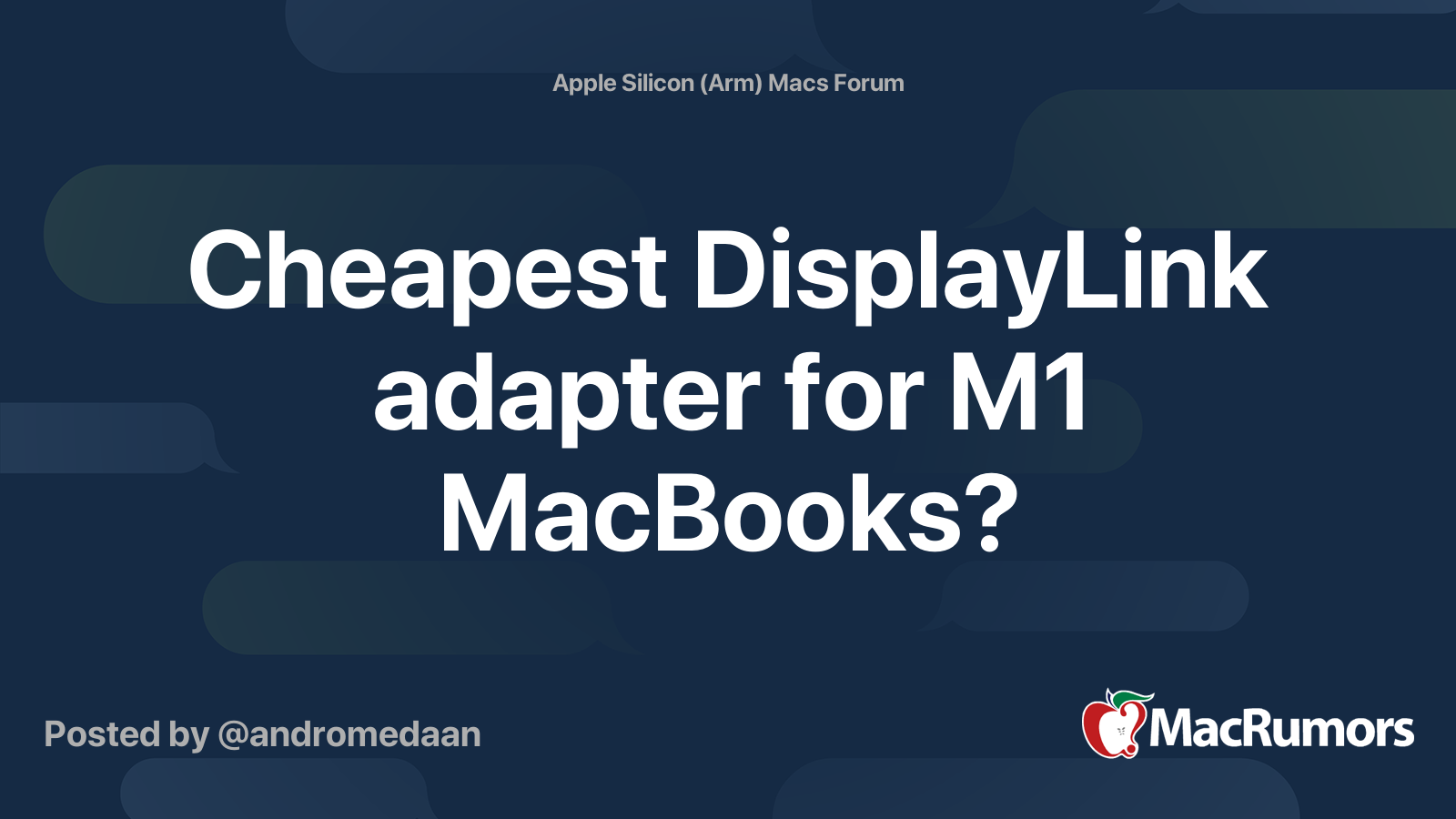 Cheapest DisplayLink adapter for M1 MacBooks? | MacRumors Forums