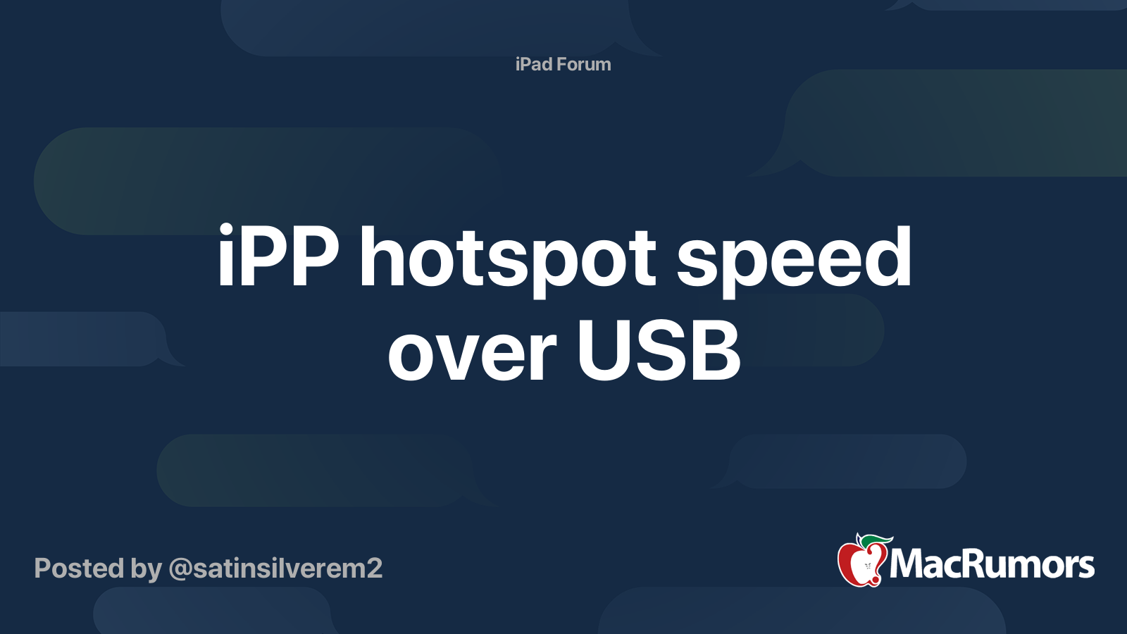 iPP hotspot speed over USB | MacRumors Forums